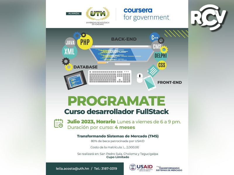UTH lanza convocatoria al Curso "Desarrollador Fullstack"