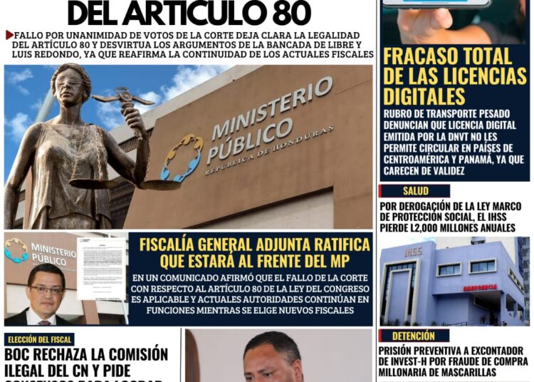 FALLO DE LA CSJ RATIFICÓ CONSTITUCIONALIDAD DEL ARTÍCULO 80 - RCV Honduras