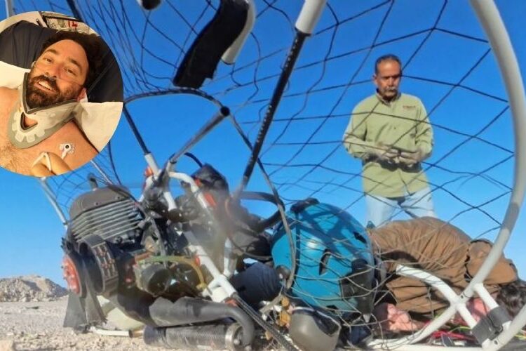 Youtuber cae desde 25 metros tras un accidente de paramotor
