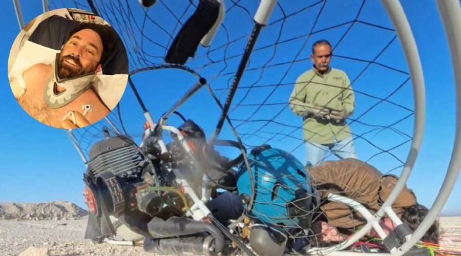 Youtuber cae desde 25 metros tras un accidente de paramotor