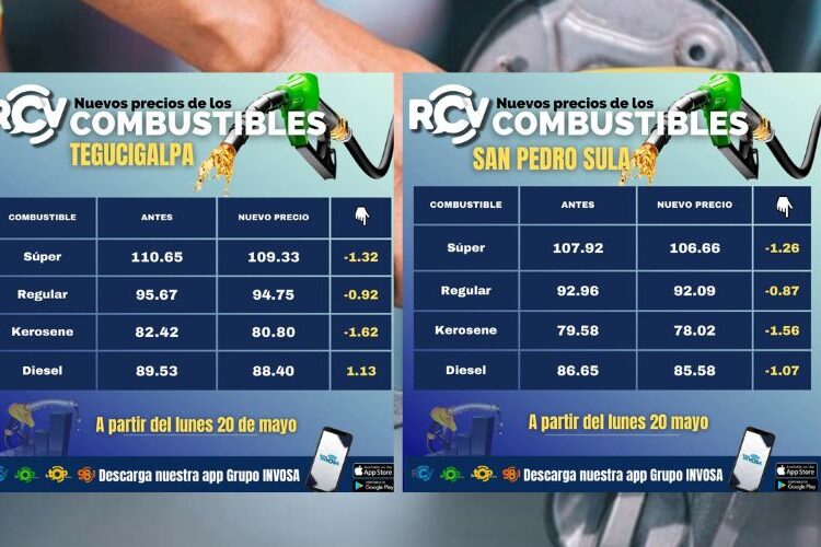 Rebajas en los precios de los combustibles a partir del lunes 20 de mayo del 2024