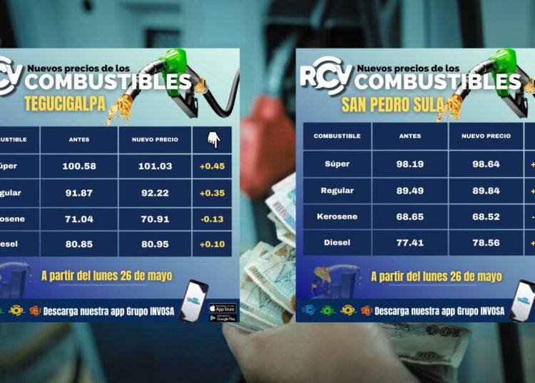 Aumentos y rebajas en combustibles a partir del lunes 26 de mayo