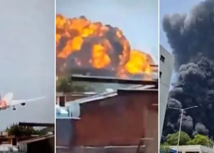 Avión explota con 242 personas a bordo